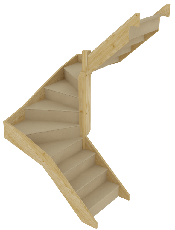 StairBox Mid 6 winder Staircase Right hand - Online Staircase Designer
