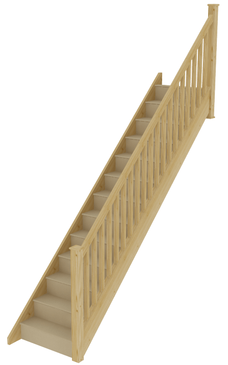 StairBox Straight Staircase with right balustrade - Online Staircase ...