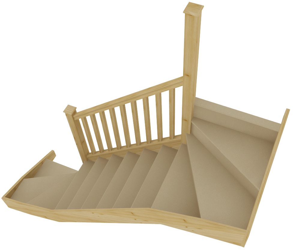 StairBox Top and Bottom winder Staircase with balustrade - Online ...