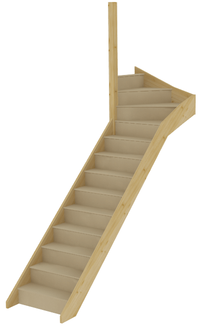 StairBox Top winder Staircase Left turn - Online Staircase Designer