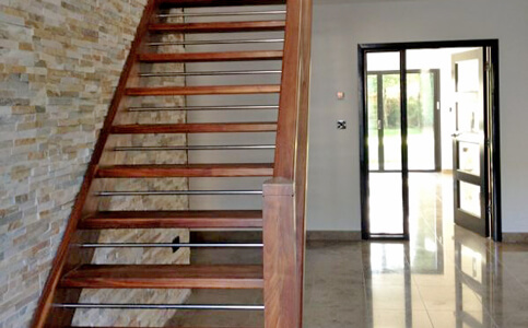 Oak and Glass, Open Riser Staircase